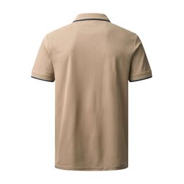 MCS Herren Kurzarmhemd "MCS Polo shirt MCRiver", beige, Gr. L, Obermaterial: 100% Baumwolle, Hemden
