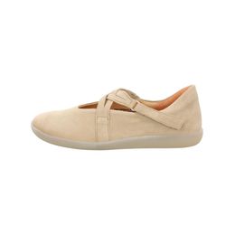 Think! THINK Damen Slipper "Think Slipper Veloursleder", Gr. 40, beige, Veloursleder, Schuhe