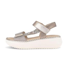 Gabor Damen Plateausandaletten "Plateau Sandale", Gr. 40,5, silber, Schuhe