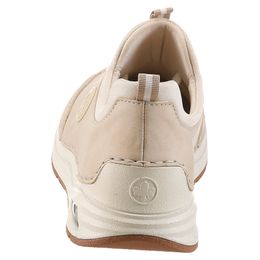 Rieker Damen Slip-On Sneaker, Gr. 41, beige, Lederimitat, Schuhe, Schlupfschuh, Freizeitsneaker, Halbschuh mit elastischem Einstieg