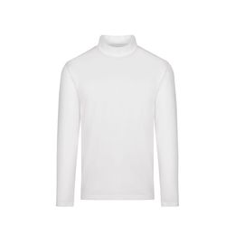 TRIGEMA Herren Longsleeve "TRIGEMA Langarm Shirt mit Stehkragen", wei&szlig;, Basic, Gr. XL, Single Jersey, 100% Baumwolle, Shirts