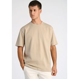 Junk De Luxe Herren Kurzarmshirt "T-Shirt (Kurzarm) Oversize Fit", beige, Gr. L, unifarben, Obermaterial: 100% Baumwolle, Shirts