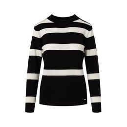 Quiosque Pullover '6TP007' Damen Gr&ouml;&szlig;e L schwarzmeliert / wei&szlig;