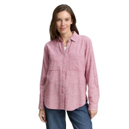 Tom Tailor Damen Langarmbluse "Regular", pink, Gr. 36, kariert, Web, Obermaterial: 100% Baumwolle, Blusen, mit Brusttaschen