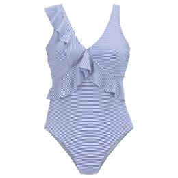 Lascana Damen Badeanzug, blau, Gr. 44, Microfaser, Obermaterial: 45% Polyester, 44% Polyamid, 11% Elasthan. Futter: 100% Polyamid, Badeanz&uuml;ge, mit