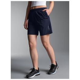 TRIGEMA Damen Jerseyhose "TRIGEMA Sport-Shorts mit Innenslip aus Netz", blau, Gr. XL, Web, 74% Nylon, 26% Elastan, Hosen