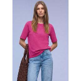 Street One Damen T-Shirtmagenta dream, Gr. 42, unifarben, Web, 100% Baumwolle, Shirts, aus reiner Baumwolle