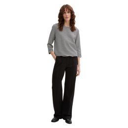 Tom Tailor Damen Langarmshirt "Loose", schwarz-wei&szlig;, Gr. XXXL, gestreift, Single Jersey, Obermaterial: 75% Baumwolle, 20% Polyester, 5% Elasthan,