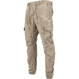 Urban Classics Herren Cargohose "Urban Classics Herren Camo Cargo Jogging Pants", beige, Gr. 38, 98% Baumwolle, 2% Elasthan, Hosen