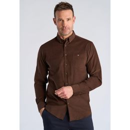 Bison Herren Businesshemd "Business-Casual-Hemd Regular Fit", braun, Gr. XL, Obermaterial: 100% Baumwolle, Hemden