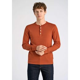 LINDBERGH Herren Langarmshirt "T-Shirt (Langarm) Slim Fit", orange, Gr. S, unifarben, Obermaterial: 100% Baumwolle, Shirts