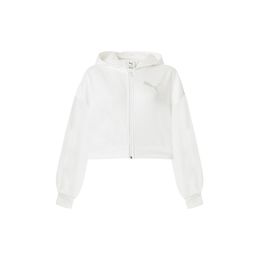 Puma Sweatjacke 'ESSENTIALS' Damen Gr&ouml;&szlig;e XS silber / wei&szlig;