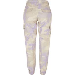 Urban Classics Damen Cargohose "Urban Classics Damen Ladies High Waist Camo Cargo Pants", beige, Gr. 26, 98% Baumwolle, 2% Elasthan, Hosen