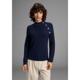 Laura Scott Damen Strickpullover, blau, Gr. 44, unifarben, Strick, Obermaterial: 50% Viskose, 26% Polyamid, 24% Polyester, Pullover, kuscheliger