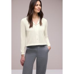 Street One Damen Cardigan, wei&szlig;, Gr. 36, unifarben, Stoff, 50% Viskose, 47% Polyester, 3% Elasthan, Strickjacken, mit Knopfleiste