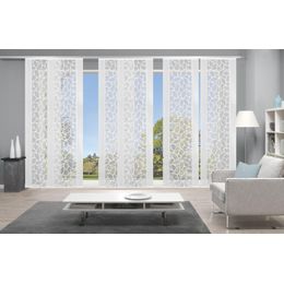 Schiebegardine Home Wohnideen, B:57cm H:225cm, wei&szlig;, Polyester, Wohnzimmer, Gardinen, "JENNA", Schiebevorhang Jacquard Set