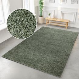 Hochflor-Teppich Bruno Banani, B:60cm H:30mm L:90cm, gr&uuml;n, Kunstfaser, Teppiche, "Shaggy Soft", gewebt, Uni Farben, besonders weich und kuschelig,