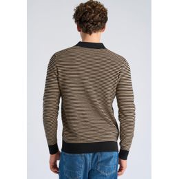 LINDBERGH Herren Strickpullover "Strickpullover Relaxed Fit", braun, Gr. XXL, gestreift, Obermaterial: 60% Baumwolle, 40% Polyester, Pullover