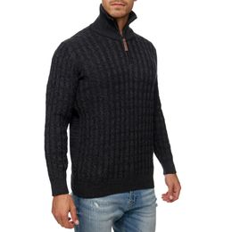 INDICODE Herren Troyer "Rufus", grau, Gr. XXL, unifarben, Strick, Obermaterial: 100% Baumwolle, Pullover, Baumwolle, regular fit