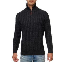 INDICODE Herren Troyer "Rufus", grau, Gr. S, unifarben, Strick, Obermaterial: 100% Baumwolle, Pullover, Baumwolle, regular fit