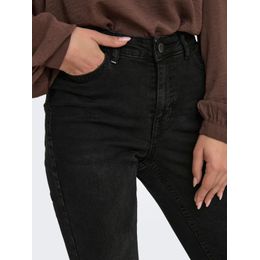 Jacqueline de Yong JDY Damen Skinny-fit-Jeans "JDYFINA MW SKINNY ANKLE JNS BLK DNM NOOS", schwarz, Gr. M, unifarben, Denim/Jeans, Obermaterial: 98% Baumwolle, 2%