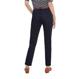 comma, COMMA Damen Chinohose, blau, Gr. 40, Web, Obermaterial: 65% Baumwolle, 30% Polyester, 5% Elasthan, Hosen, mit G&uuml;rtel und Stretch