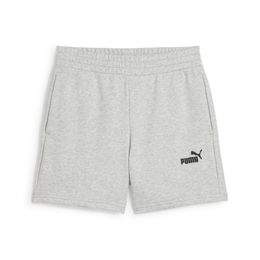 Puma Damen Sporthose "Essentials Small No. 1 Logo High-Waist-Shorts Damen"light gray heather, Gr. S, unifarben, Obermaterial: 68% Baumwolle, 32%