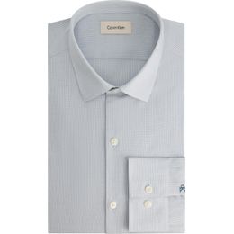 Calvin Klein Herren Businesshemd "SLIM ESNTL POPLIN STR STP", blau, Gr. 42, unifarben, Web, Obermaterial: 96% Baumwolle, 4% Elasthan, Hemden, Slim