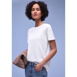Street One Damen T-Shirtwei&szlig;, Gr. 44, unifarben, Web, 50% Baumwolle, 50% Modal, Shirts, in Unifarbe