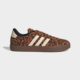 Damen Sneaker "VL COURT 3.0", adidas Sportswear, Gr. 42,5dusky bronze, cream wei&szlig;, gum5, Leder, Textil, Schuhe, mit Animal Print, Leo-Print