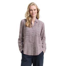 Tom Tailor Damen Langarmbluse "Regular", rot, Gr. 40, kariert, Web, Obermaterial: 100% Baumwolle, Blusen, mit Brusttaschen