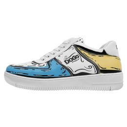 DOGO Damen Sneaker "Dice Low-Top Sneaker Daisy Stripes Damen Sneaker, Dice Low-Top", Gr. 36, bunt, Lederimitat, Schuhe, Handgefertigt
