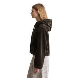 Marc O'Polo Damen Langarmbluse "mit l&auml;ssiger Bubble-Struktur"schwarz espresso, Gr. S, MARC O'POLO DENIM, unifarben, Obermaterial: 100% Baumwolle, Blusen