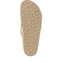 Tamaris Damen Pantolette, Gr. 36, beige, Lederimitat, leicht gl&auml;nzend, Basic, Schuhe, Sommerschuh, Schlappen mit gepolstertem Fu&szlig;bett