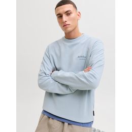 Jack & Jones JACK & JONES Herren Sweatshirt "JJEARCHIVE GRAPHIC SWEAT CREW NECK NOOS"celestial blau, Gr. XS, bedruckt, angeraute Sweatware, Obermaterial: 80%
