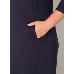 Damen Etuikleid "Addy", blau, Basic, Gr. 52, Base Level Curvy, unifarben, Rippware, Obermaterial: 65% Viskose, 30% Polyamid, 5% Elasthan, Kleider, in