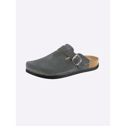 MUBB Herren Clog, Gr. 40grau, Leder, Rindsleder, Veloursleder, Schuhe