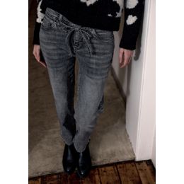 Damen Comfort-fit-Jeansgrau washed, Gr. 30, STREET ONE STUDIO, unifarben, Jeans, 84% Baumwolle, 13% Polyester, 3% Elasthan, Jeans, 5-Pocket-Style