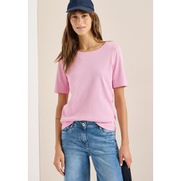 Cecil Damen T-Shirtlight blush rose, Gr. XXL, unifarben, Web, 95% Baumwolle, 5% Elasthan, Shirts, mit Rundhalsausschnitt