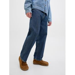 Jack & Jones JACK & JONES Herren Relax-fit-Jeans "JJIEDDIE mit hoher Taille und lockerer Passform", blau, Gr. 32, leichte Abriebeffekte, Denim/Jeans,