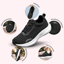 DOTALES Damen Barfu&szlig;schuh "Everstep Sportschuhe &ndash; Sneaker-Look Mit Barfu&szlig;gef&uuml;hl", Gr. 41schwarz, Polyurethan, Synthetik, Textil, Schuhe,