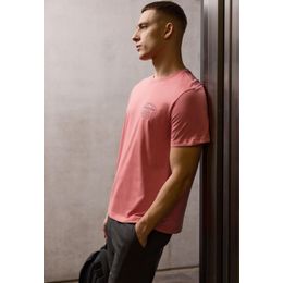 T-Shirt Street One MEN, Jungen, Gr. L (42), dull coral, Web, 60% Baumwolle, 40% Polyester, meliert, regular fit normal, Rundhals, abgesteppt, Shirts T-Shirt, im soften Baumwoll-Mix