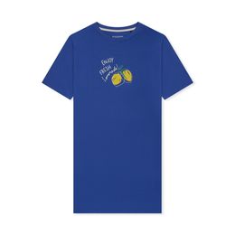 Schiesser Damen Nachthemd "Casual Fashion", Gr. 44819, blau, Single Jersey, Obermaterial: 95% Modal, 5% Elasthan, Kleider, Gesamtl&auml;nge ca. 90 cm, in