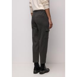 Street One Damen Cargohose, grau, Gr. 46, unifarben, Stoff, 58% Polyester, 36% Viskose, 6% Elasthan, Hosen, im Cargo-Style