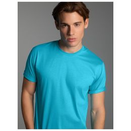 TRIGEMA Herren T-Shirt "TRIGEMA T-Shirt aus 100% Baumwolle", blau, Basic, Gr. L, Single Jersey, 100% Baumwolle, Shirts