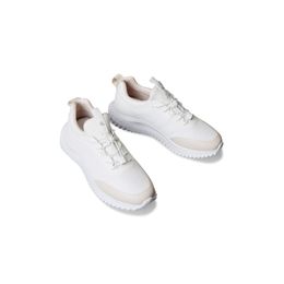 Damen Slip-On Sneaker "EVA RUNNER LACEUP SOCK MAT MIX", Calvin Klein Jeans, Gr. 40, wei&szlig;, Lederimitat, Textil, unifarben mit Farbeinsatz, Schuhe,