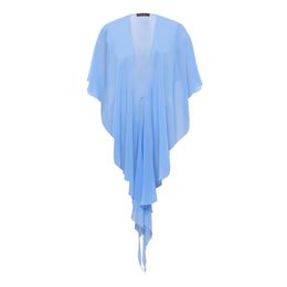 Vera Mont Damen Multifunktionstuch "Damen mit Volant", blau, festlich, Gr. S, Chiffon, Polyester, Modet&uuml;cher, Nahtf&uuml;hrung