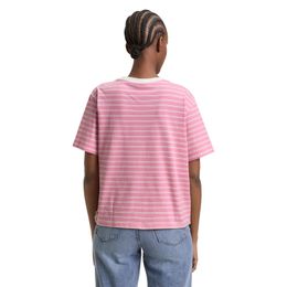 Damen T-Shirt, rosa, Gr. L, Tom Tailor Denim, gestreift, Single Jersey, Obermaterial: 100% Baumwolle, Shirts, mit Streifen Muster