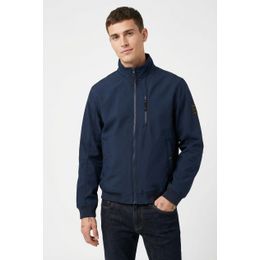 Jack & Jones PlusSize Herren Softshelljacke "JJEPARKER SOFTSHELL COLLAR BOMBER SN PLS", blau, Gr. 5XL, JACK & JONES PLUSSIZE, Web, Obermaterial: 100% Polyester, Jacken,