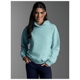 TRIGEMA Damen Sweatshirt "TRIGEMA D&uuml;nner Oversize-Hoodie", blau, Basic, Gr. L, Sweatware, 50% Baumwolle, 50% Polyester, Sweatshirts